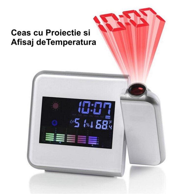 Ceas Evia practic cu functie de proiectie si display LCD, alarma si ...
