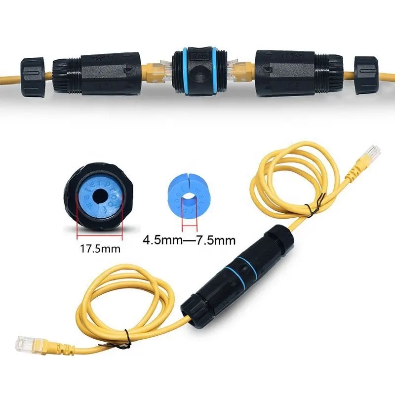 OEM professzionális RJ45 hálózati kábel hosszabbító adapter, kültéri ...