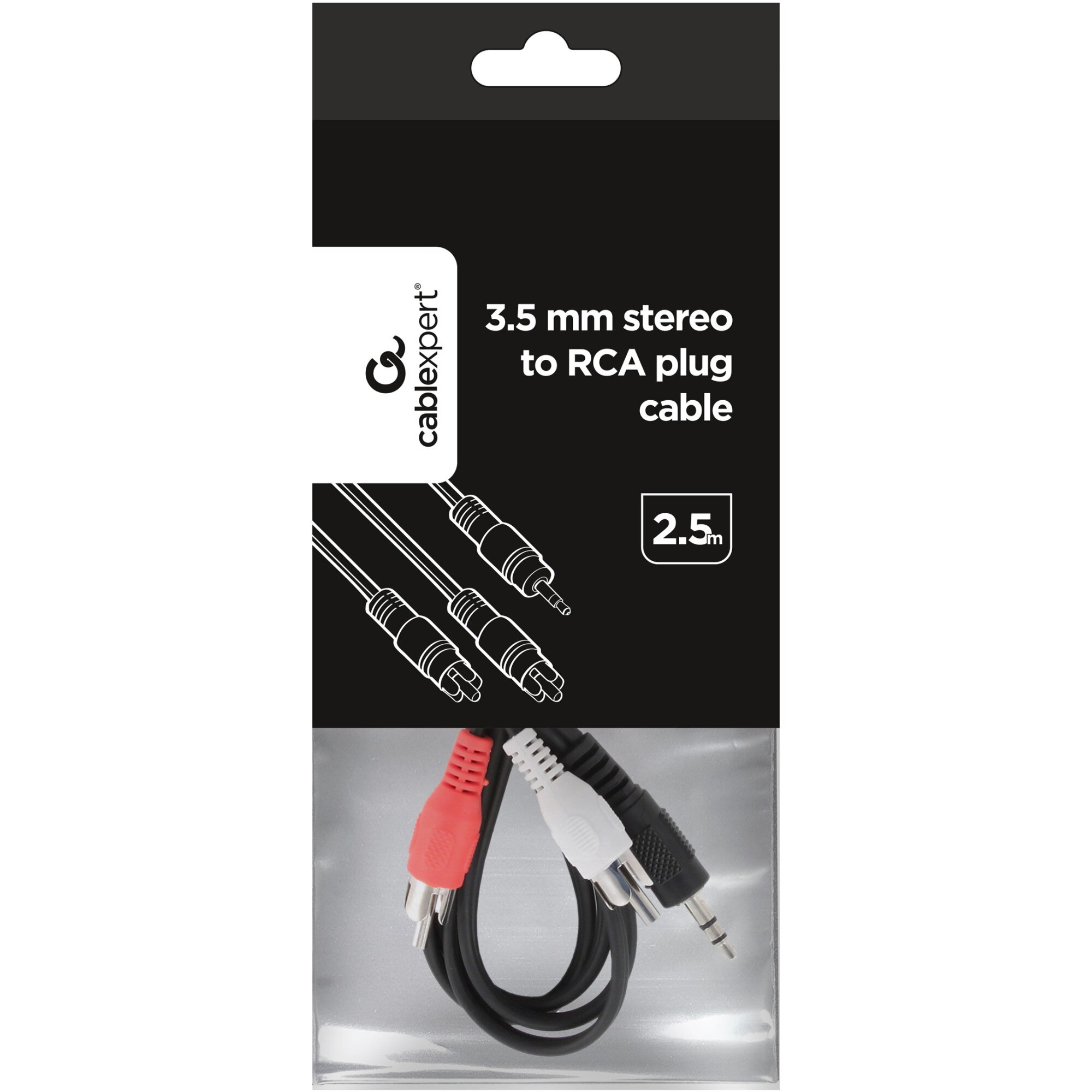 Cablu audio Gembird stereo 3.5 mm jack la 2 x RCA, 2.5m CCA-458-2.5M - eMAG.ro