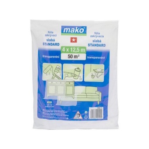 Folie protectie constructii, Mako, 4x12,5m, Transparent - eMAG.ro