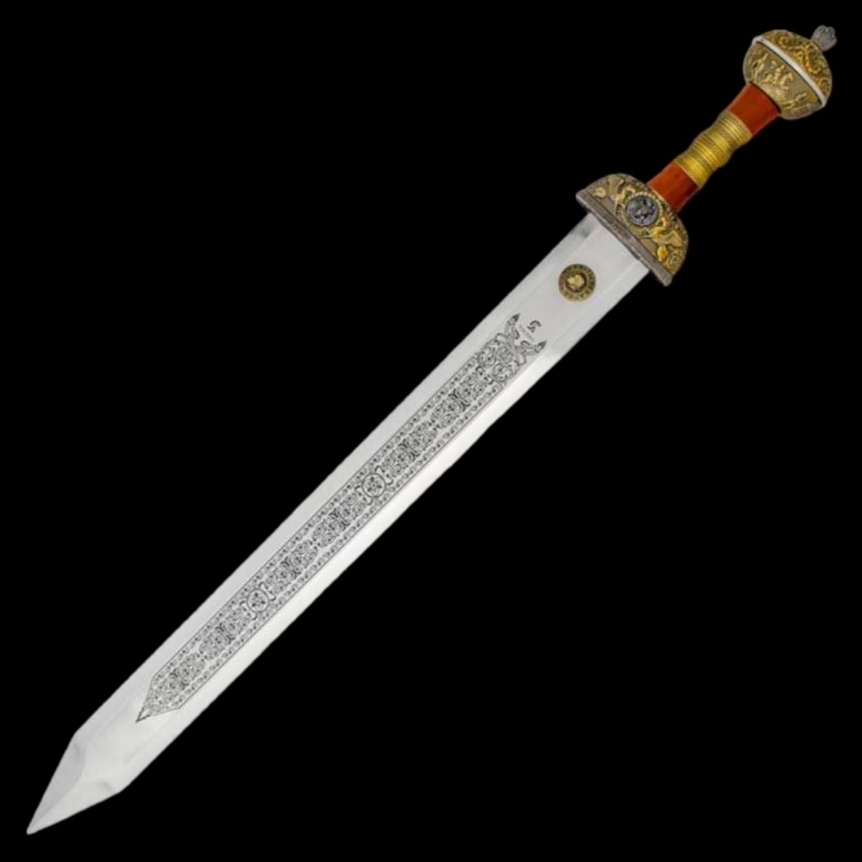 Sabie Gladius Julius Caesar, Gravura, cu Teaca, Decorativa, Otel ...