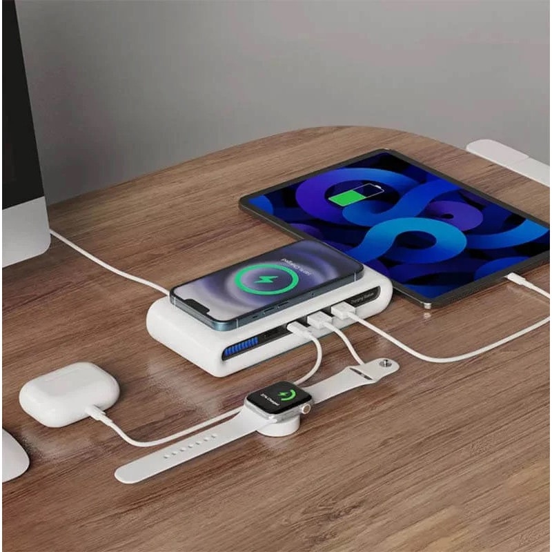 Incarcator fara fir 4 in 1 Bur Online, conectare USB C, USB - 2 sloturi ...