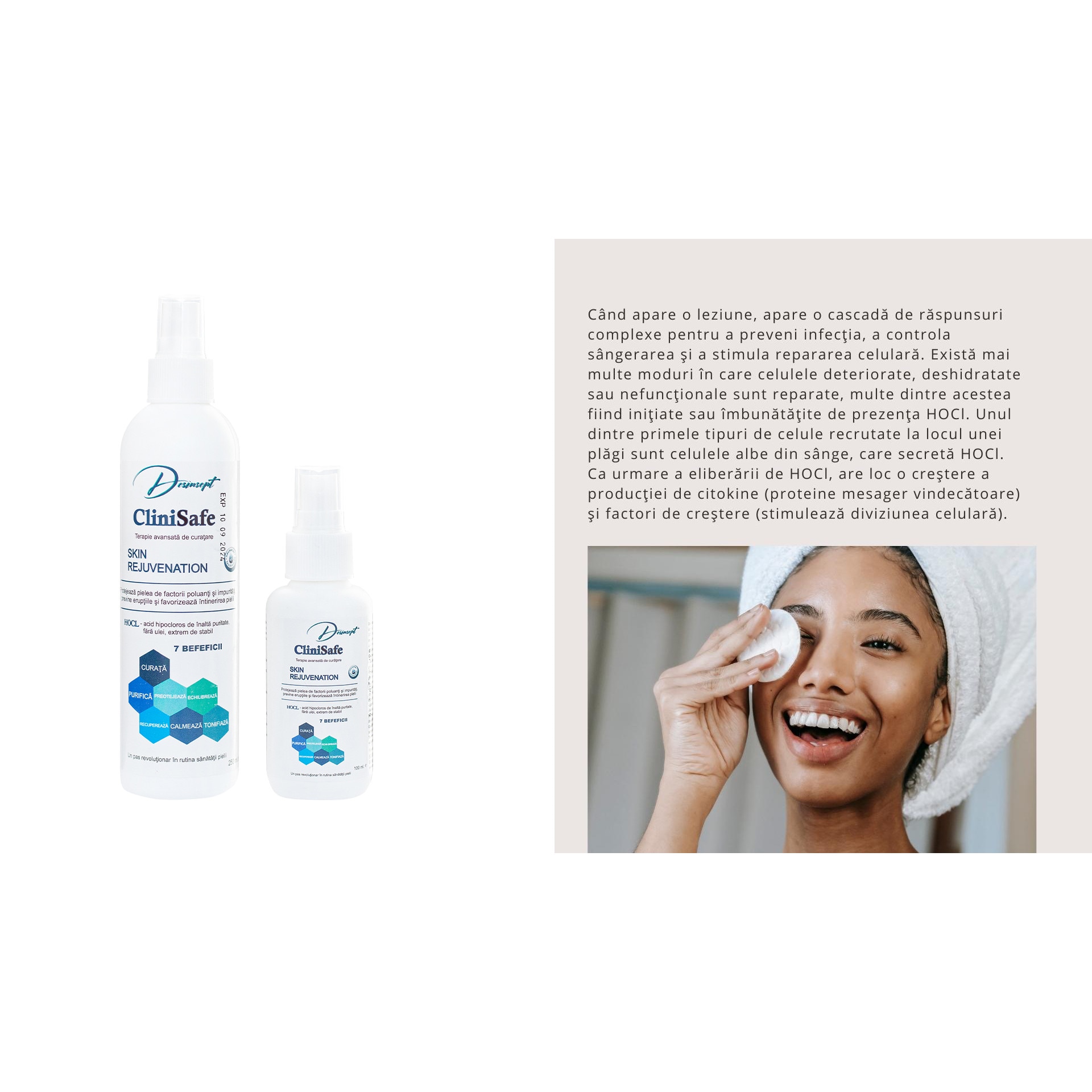 Solutie curatare-intinerire ten, CliniSafe-Skin rejuvenation- 250 ml ...