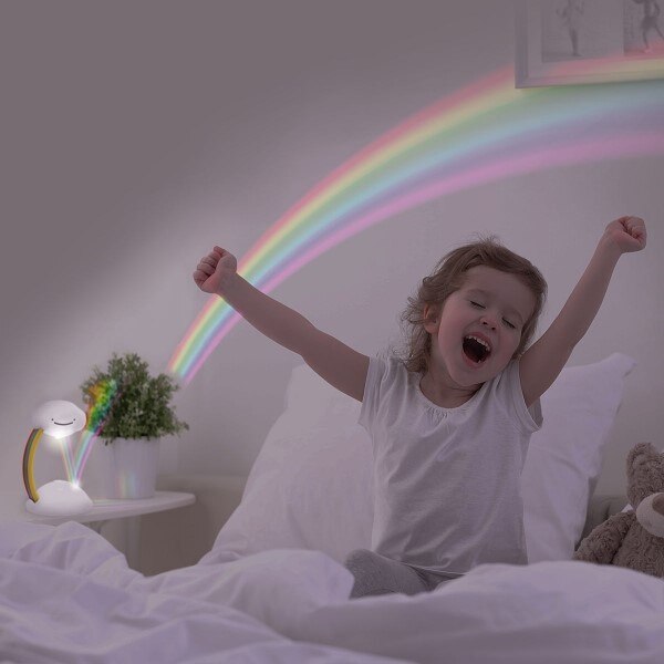 Lampa de veghe cu proiectie curcubeu, portabila, pentru camera copiilor ...