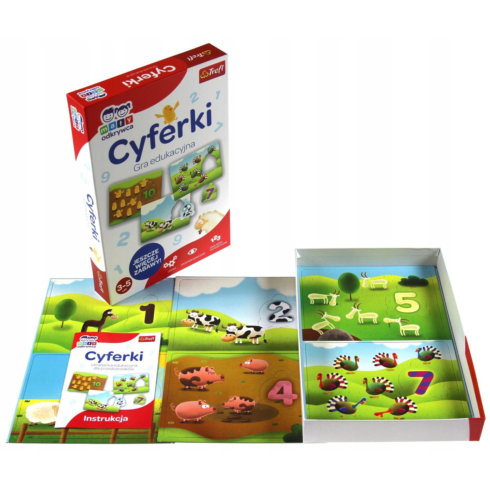 Joc invatare numere, Trefl, Animale, Multicolor, 3+ - eMAG.ro