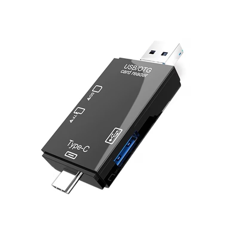 Четец на карти 5 в 1, Welora®, USB/USB Type-C 3.1/Micro USB/SD Card/MicroSD/TF, 480mb/s ...