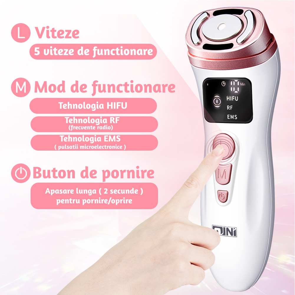 Aparat facial cu Ultrasunete focalizate, Terapie EMS, Terapie Fotonica ...