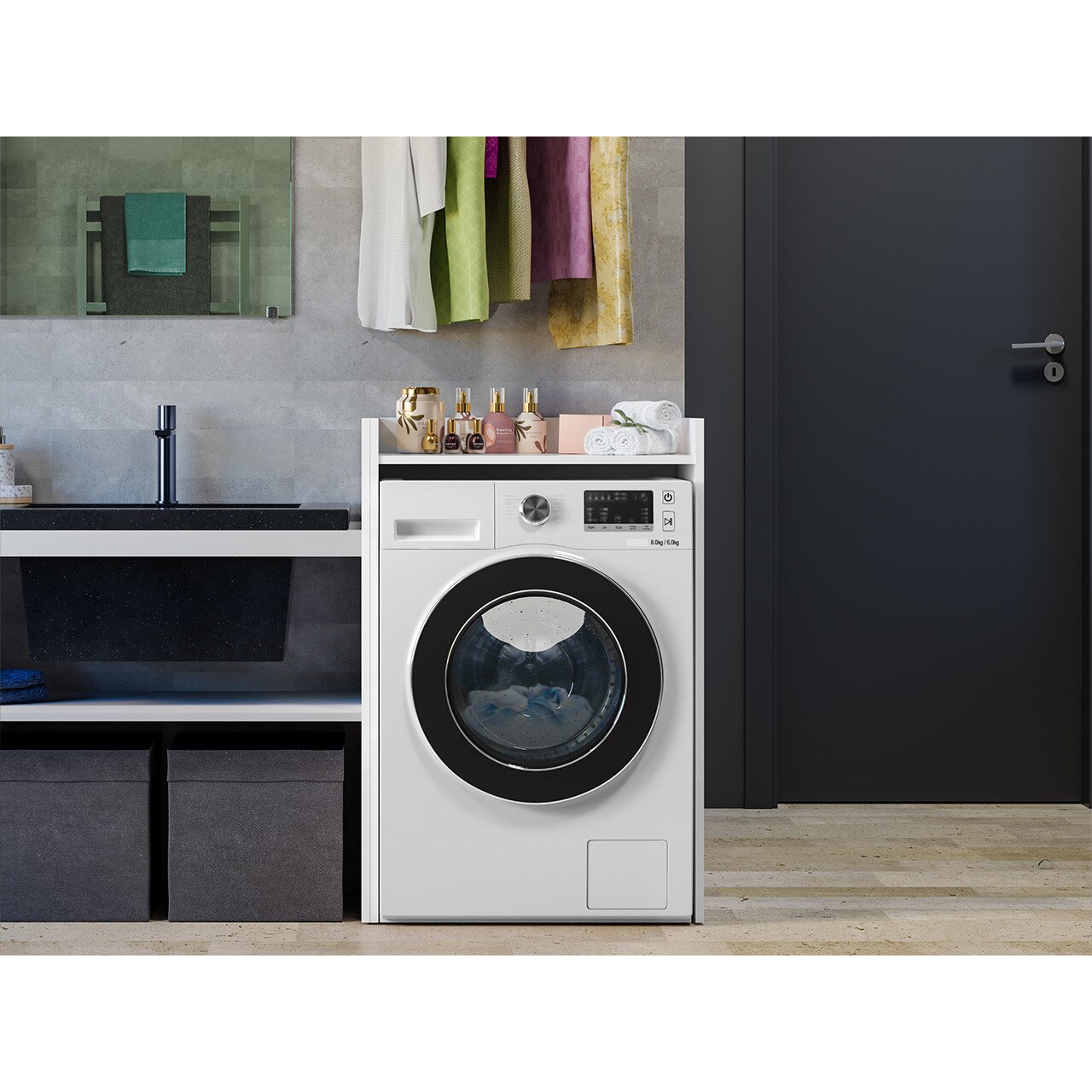 Dulap de baie deasupra masinii de spalat Nukint NP, MIRJAN 2464x50x98 ...