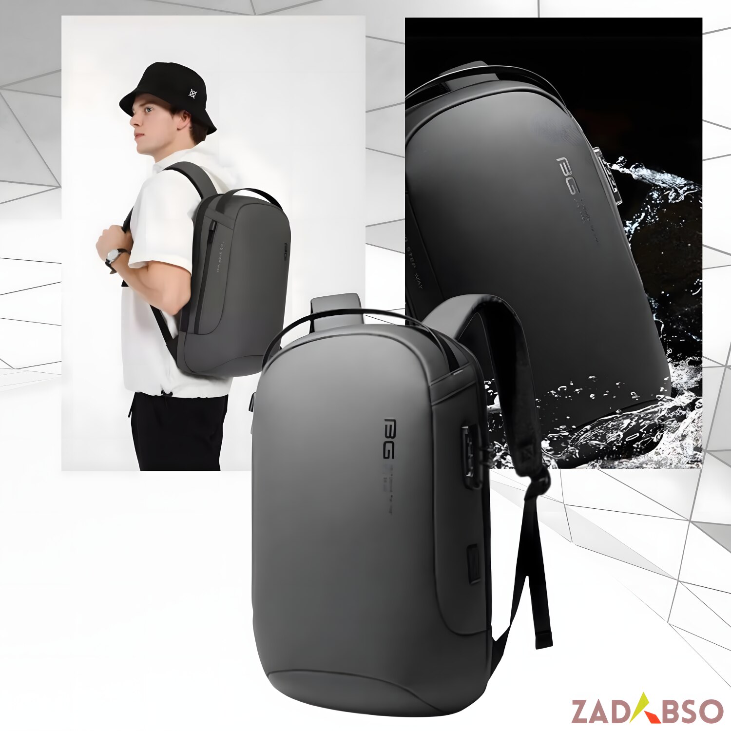 Rucsac Laptop, Zadabso® 15.6 inch, Smart Casual, Antifurt, Hard Shell ...