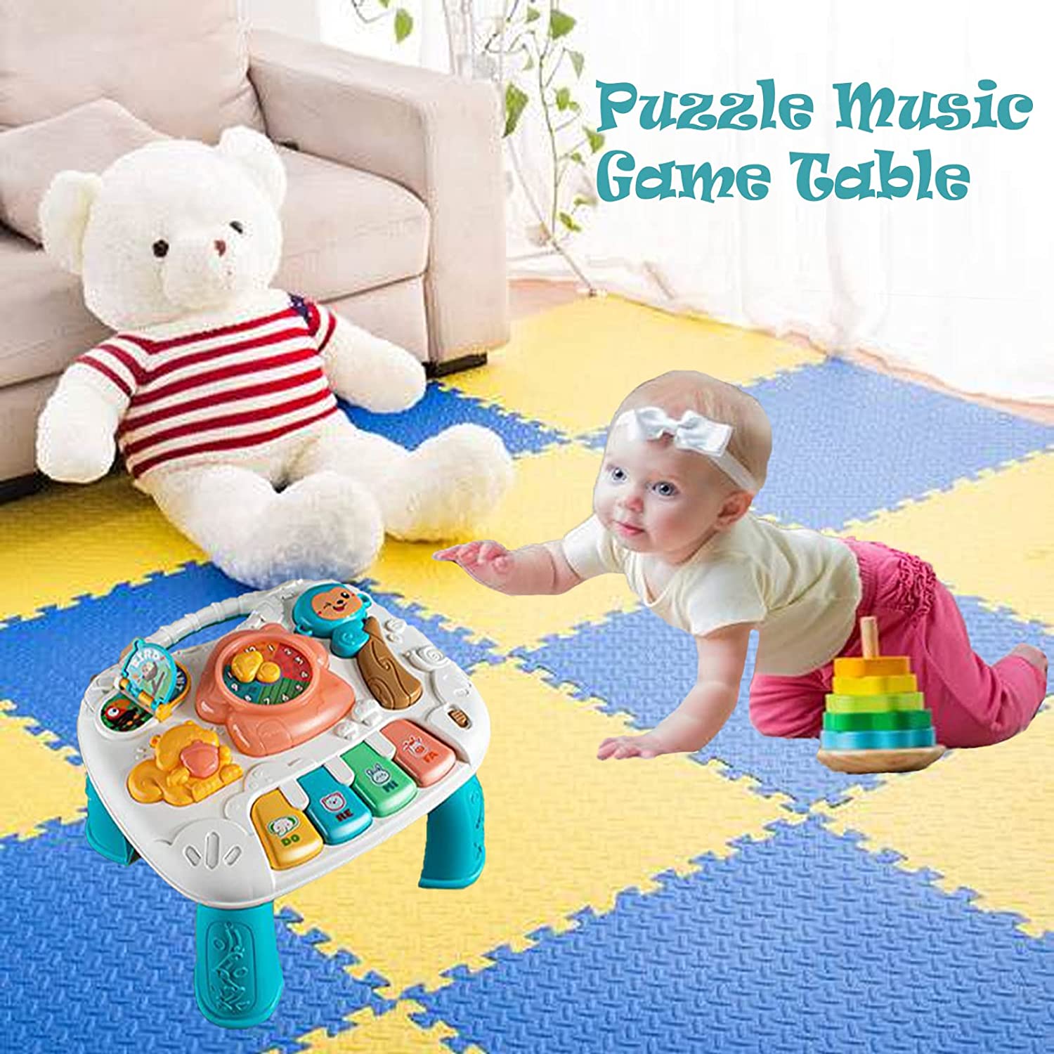 Masuta interactiva bebelusi 5 in 1, ISP LikeSmart BBY Learning Table ...