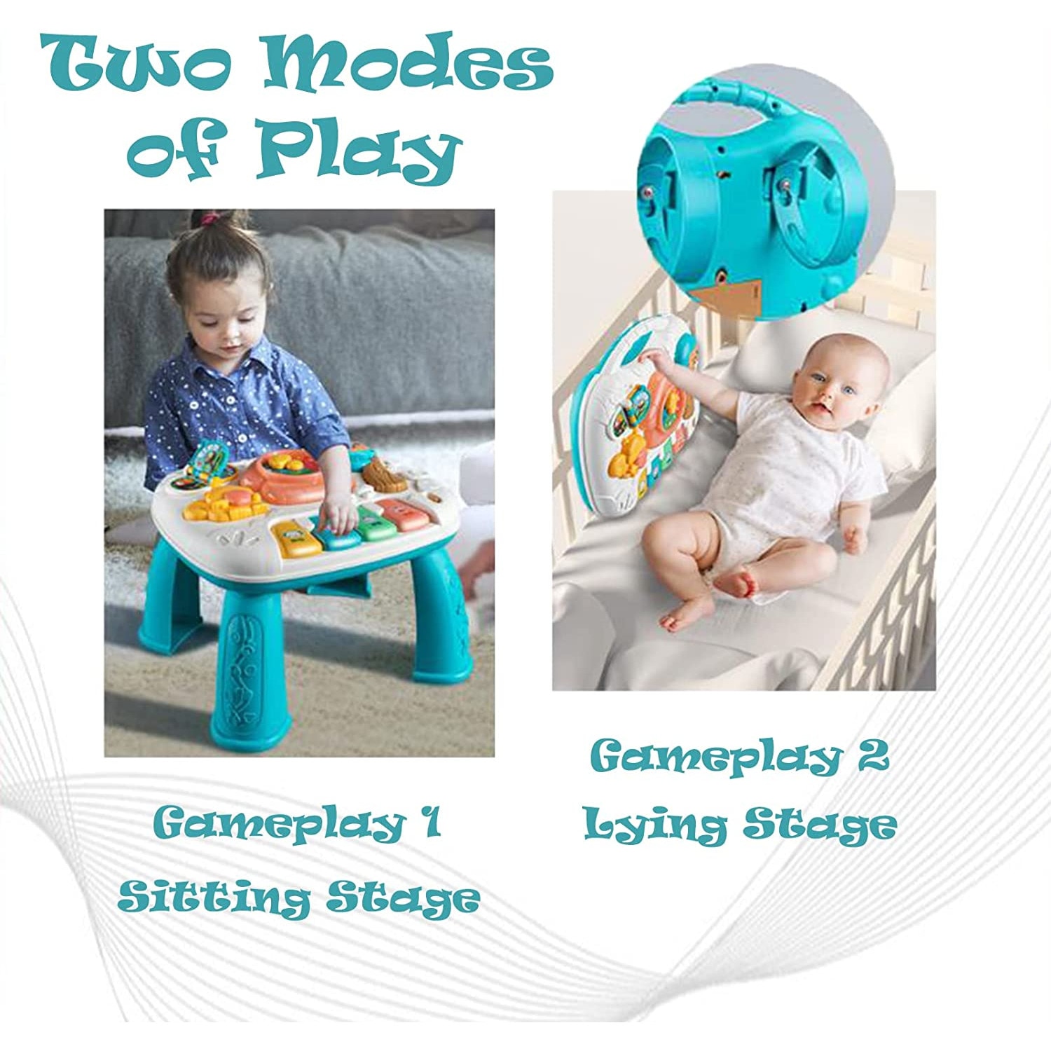 Masuta interactiva bebelusi 5 in 1, ISP LikeSmart BBY Learning Table ...