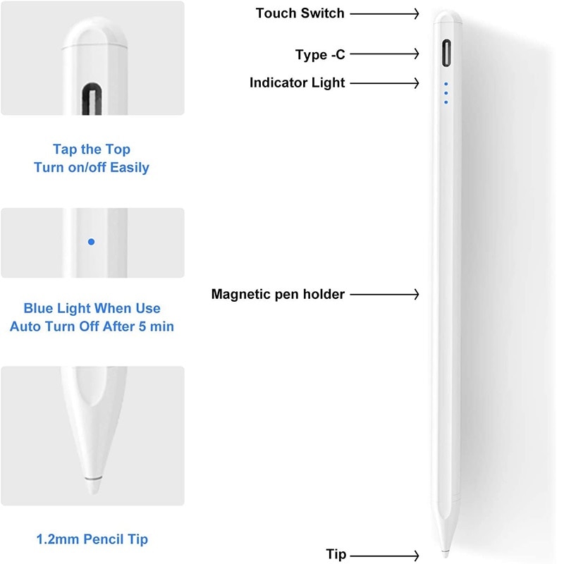 Stylus Pen touch 2 hegyes toll, Android rendszerrel kompatibilis toll ...