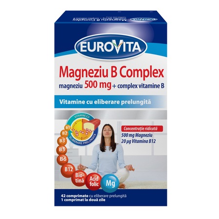 Eurovita, Magneziu B Complex, Perrigo, 42 comprimate - eMAG.ro