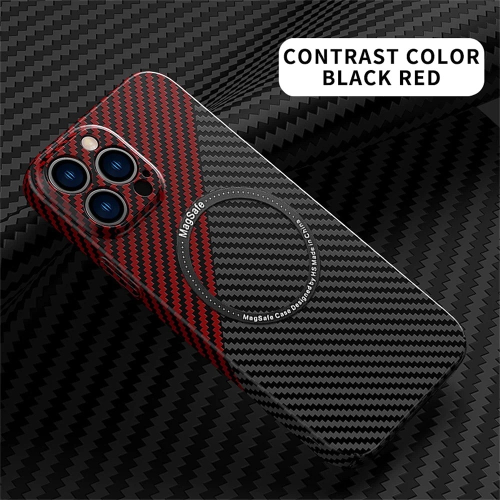 Husa pentru iPhone 13 Pro Max cu textura Fibra de Carbon ...