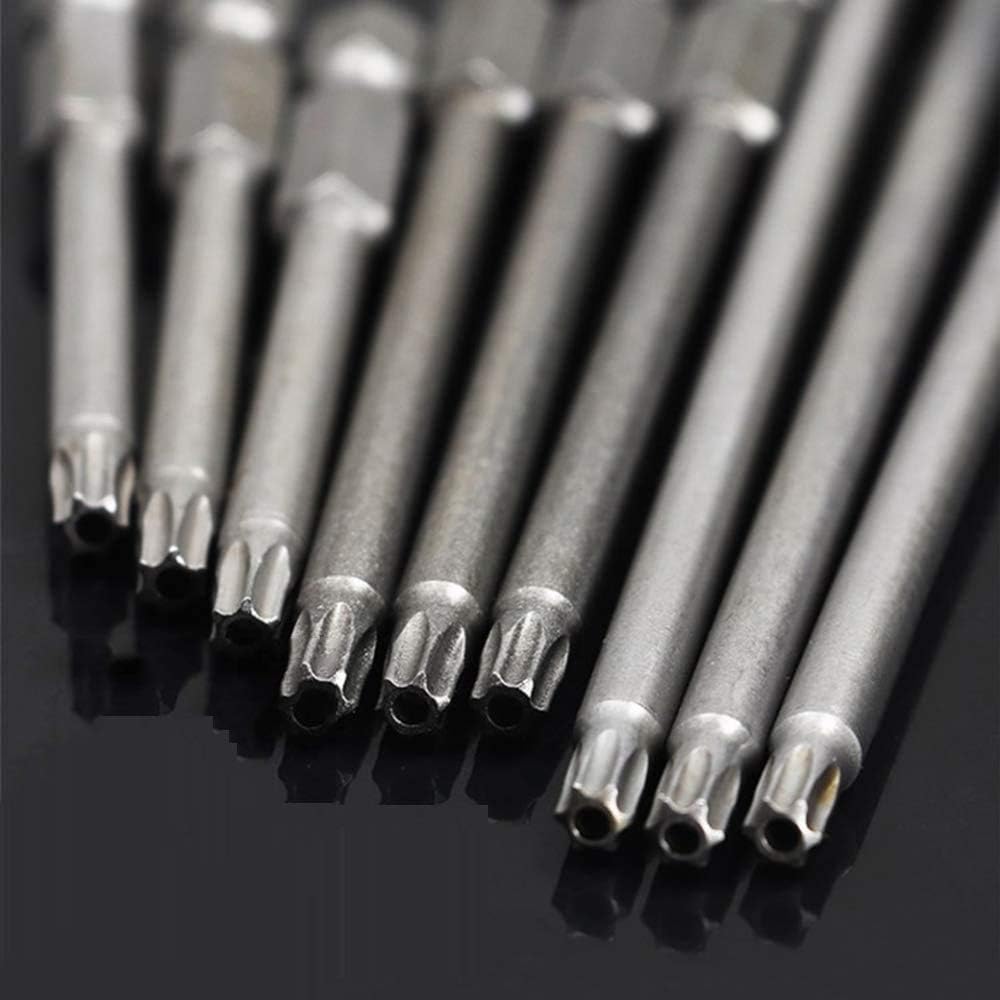 Комплект от 11 накрайника за отвертка Torx, стоманени, 1/4 инча, сиви ...