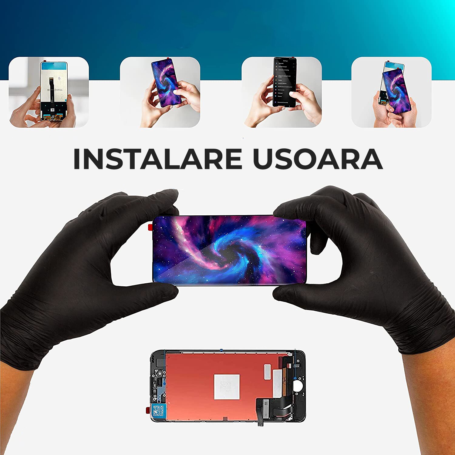 Display compatibil Huawei P40 Lite 5G, Negru, LCD, Ecran Tactil, Daden ...