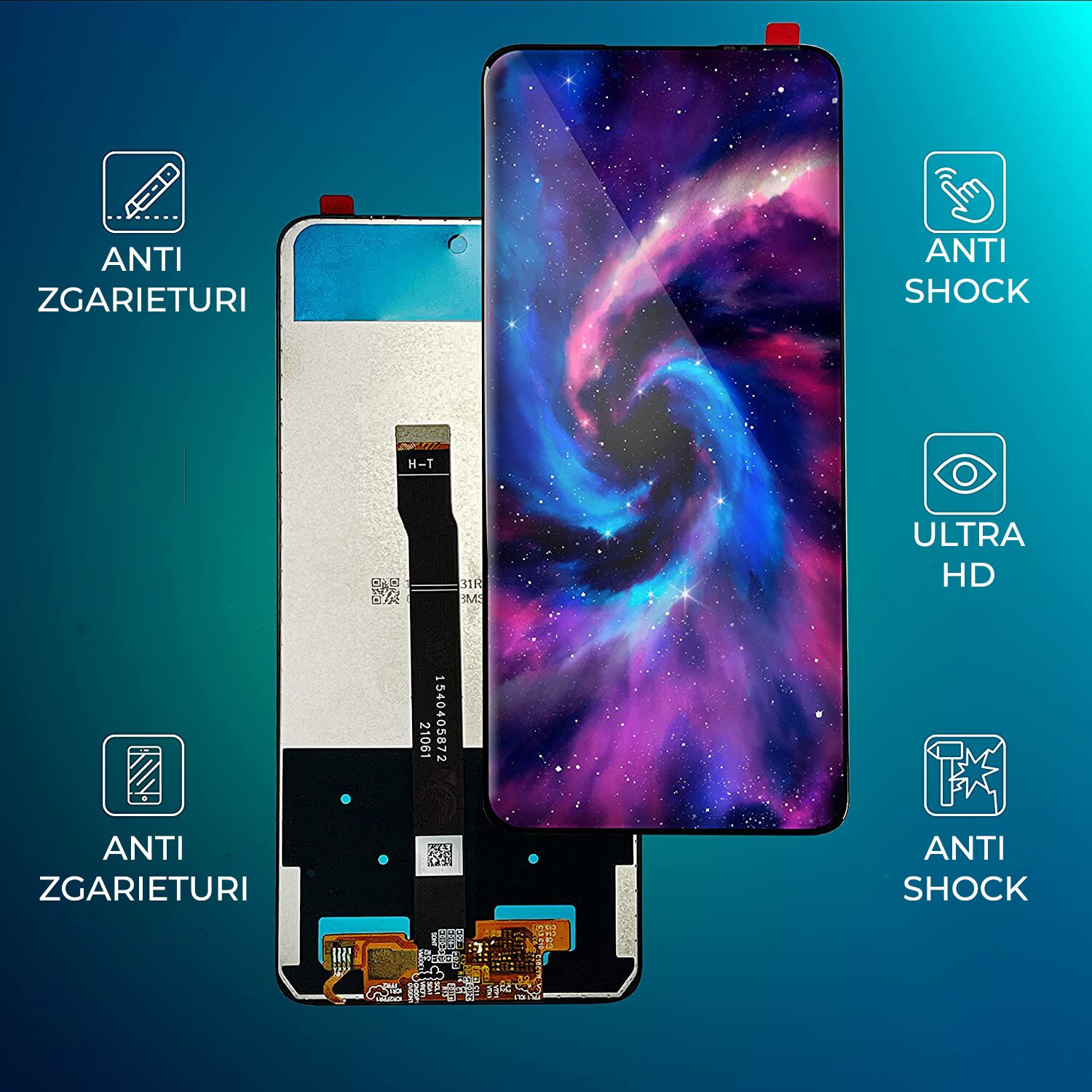 Display compatibil Huawei P40 Lite 5G, Negru, LCD, Ecran Tactil, Daden ...
