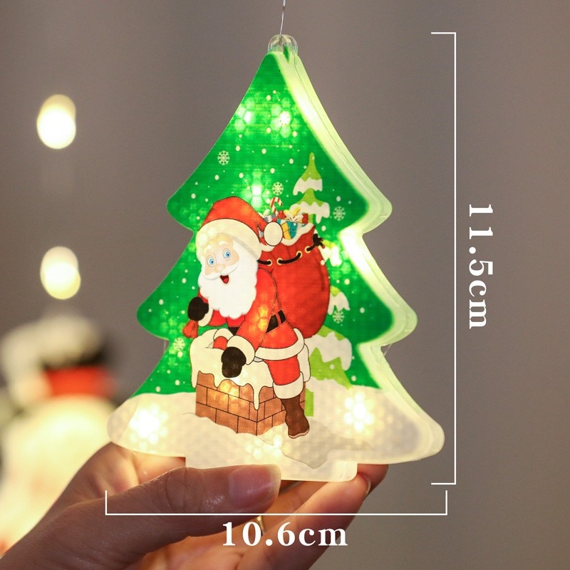 Decoratiune de Craciun Luminoasa in forma de Brad, 11.5 x 10.6 cm, Mos ...