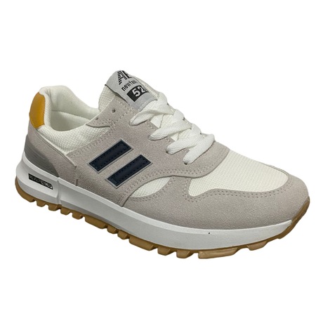 Pantofi Sport Barbati, Reve, Piele Ecologica/Panza, Alb/Negru 41 - eMAG.ro