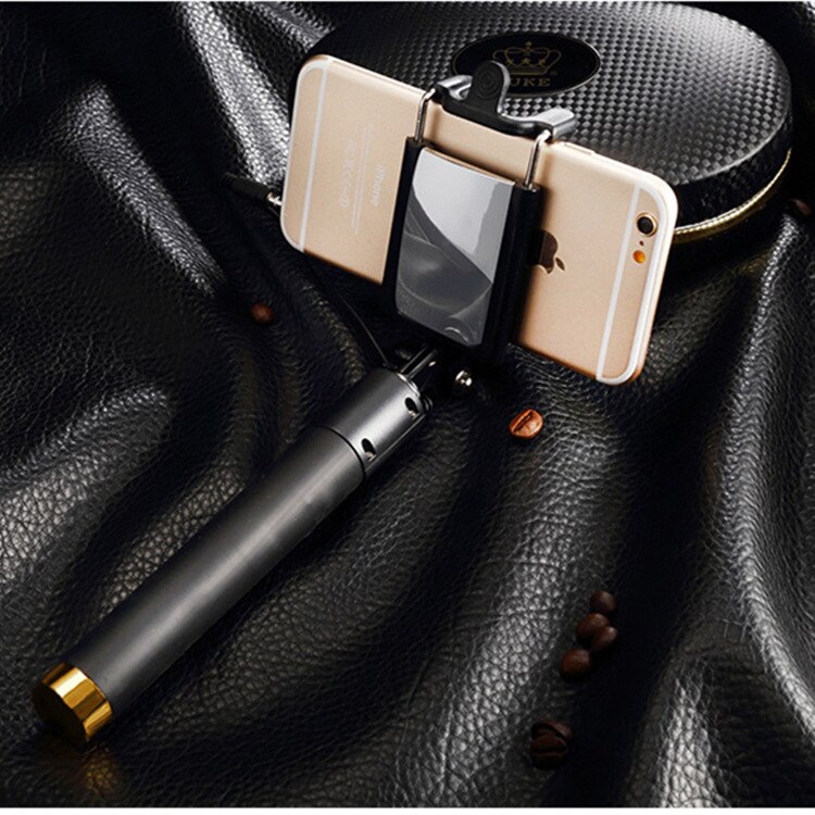 Selfie stick, Grip Foto, Bat telescopic, Cablu jack, Negru - eMAG.ro