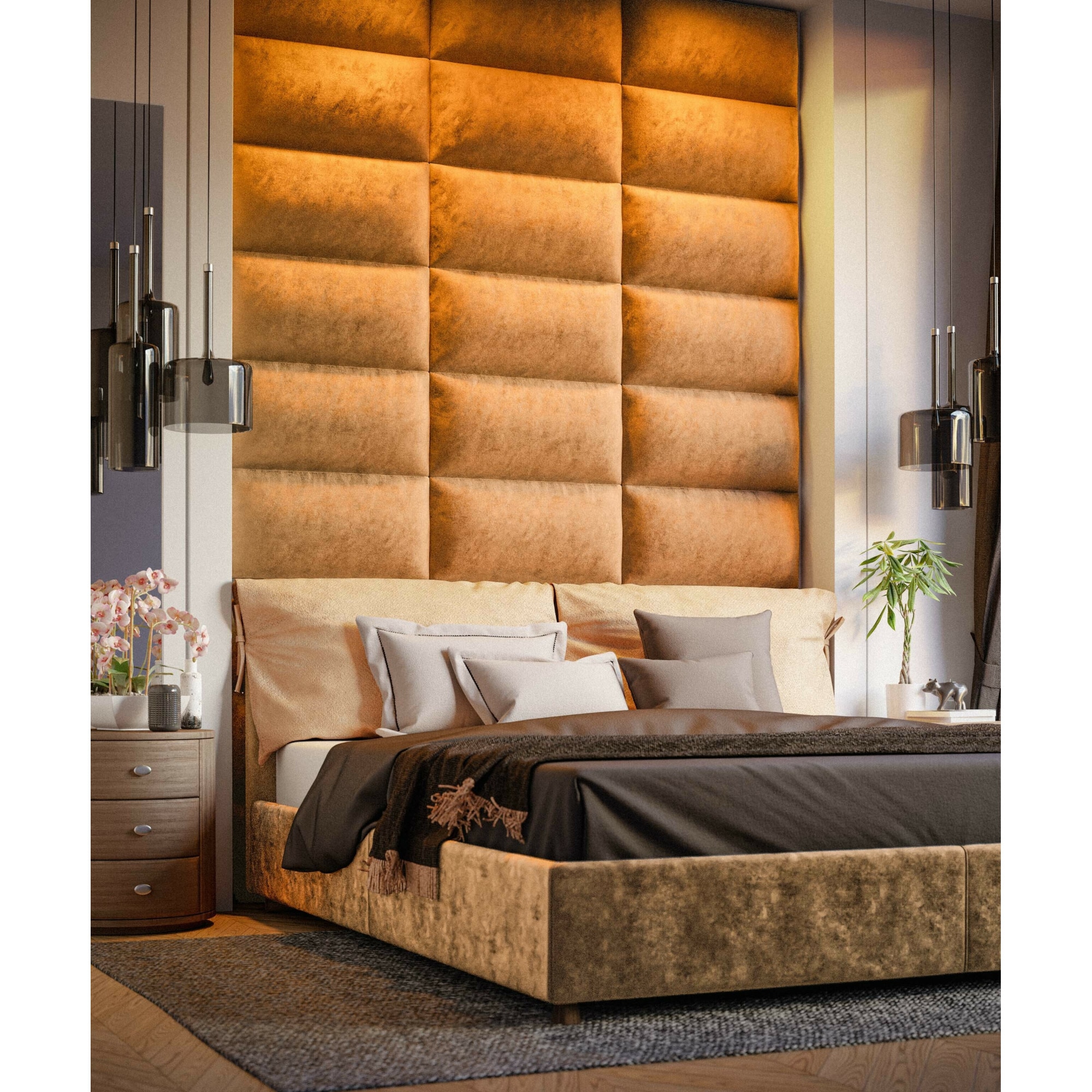 Muralo Panou de perete decorativ, tapitat 3D, 50 cm x 15 cm Sub Forma ...