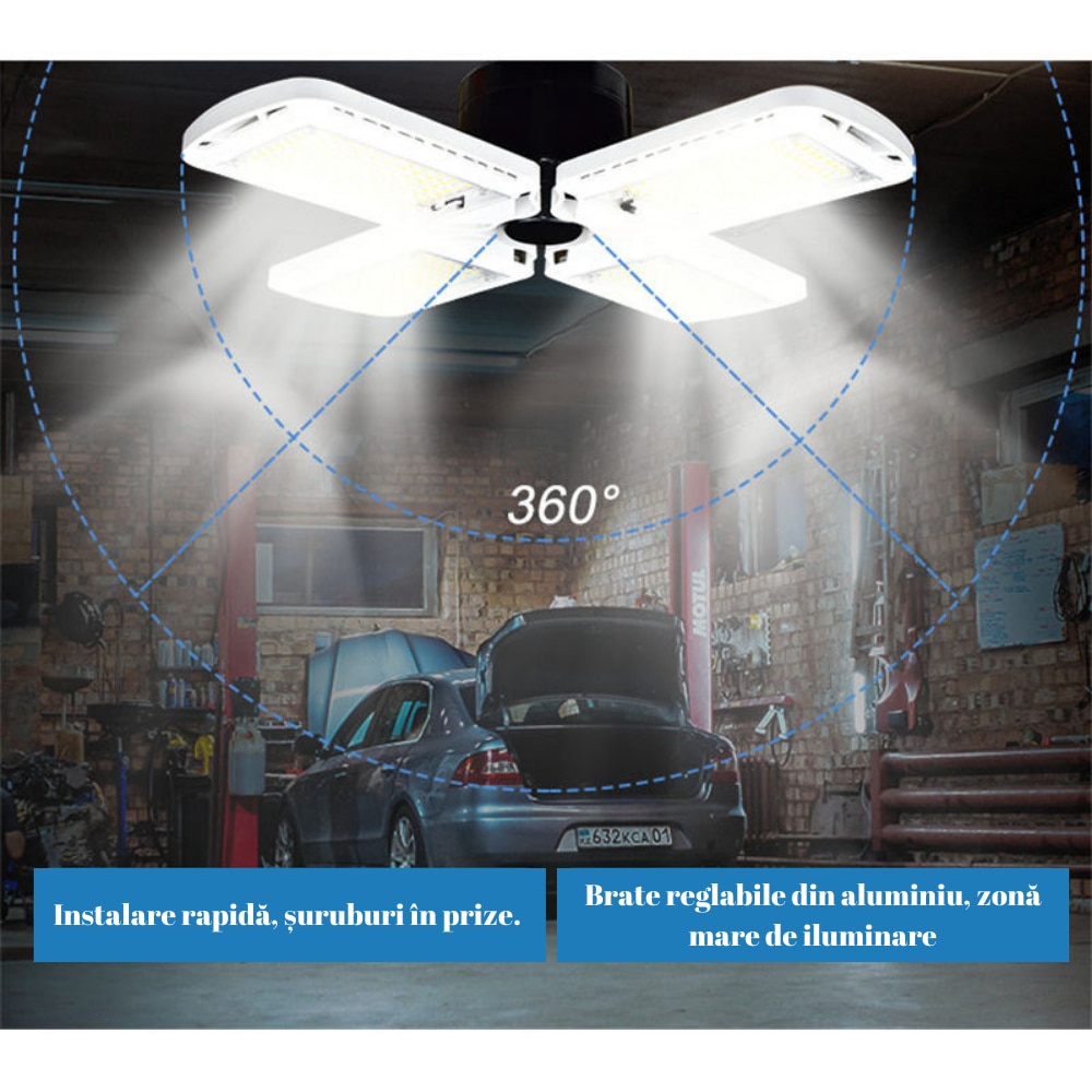 Lampa LED cu 4 brate mobile ajustabile, VisionHub®, putere 60W, Bec ...