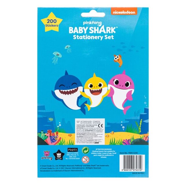 Set de 200 stickere Baby Shark in diverse culori - eMAG.ro