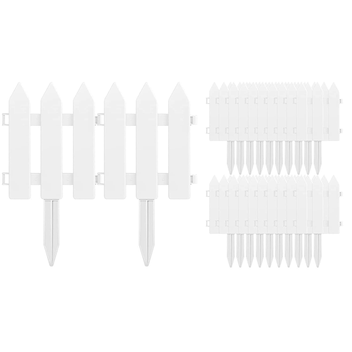 Gard de gradina decorativ, din plastic, 22 bucati, Alb - eMAG.ro