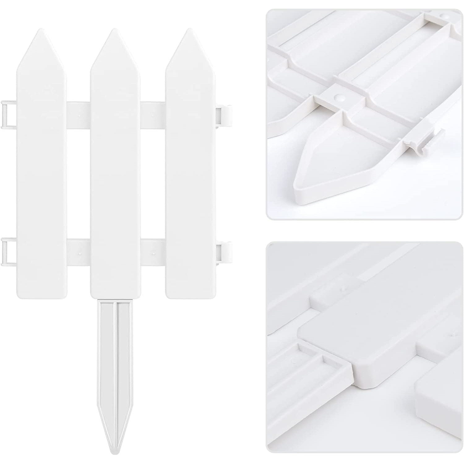 Gard de gradina decorativ, din plastic, 22 bucati, Alb - eMAG.ro