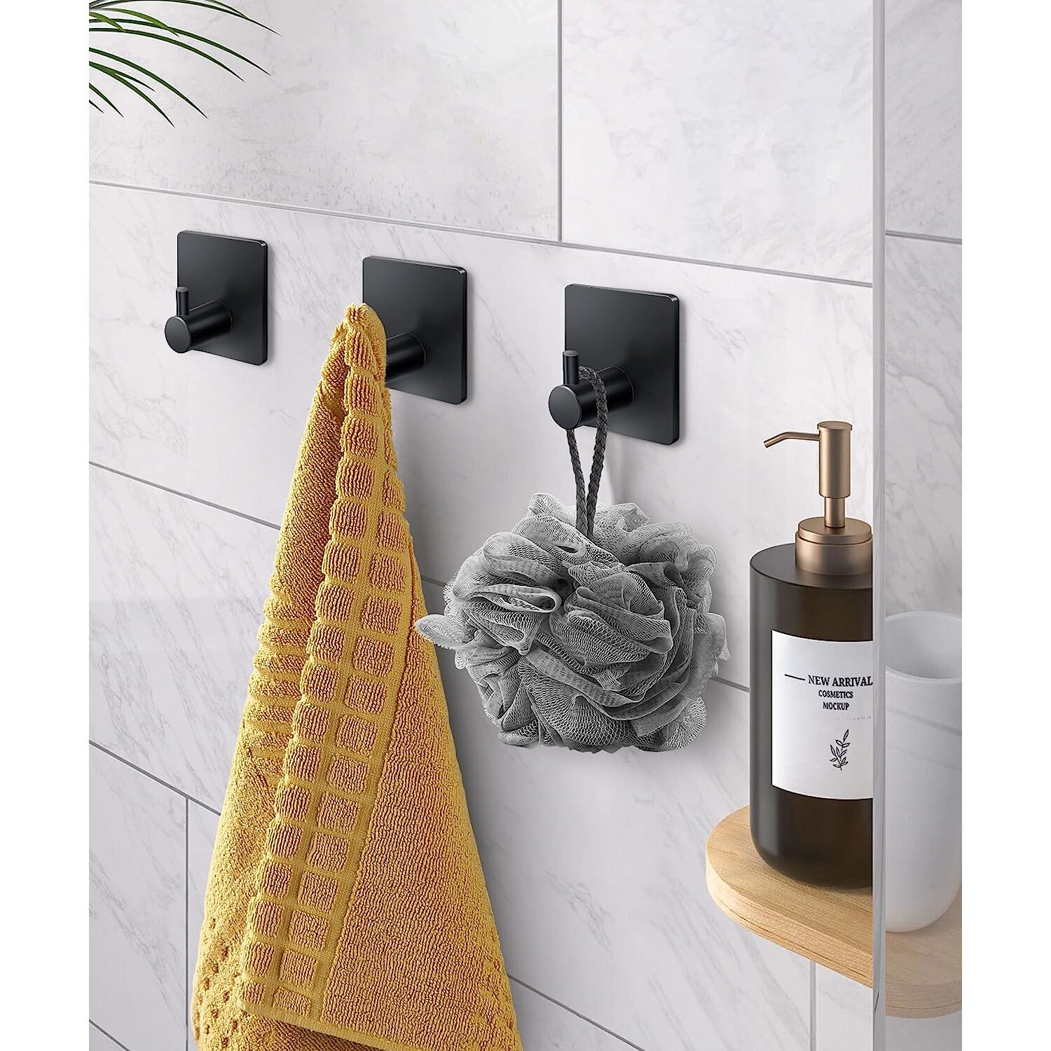 Set 5 Carlige tip cuier baie pentru prosop, JENUOS®, Inox, Montare cu ...