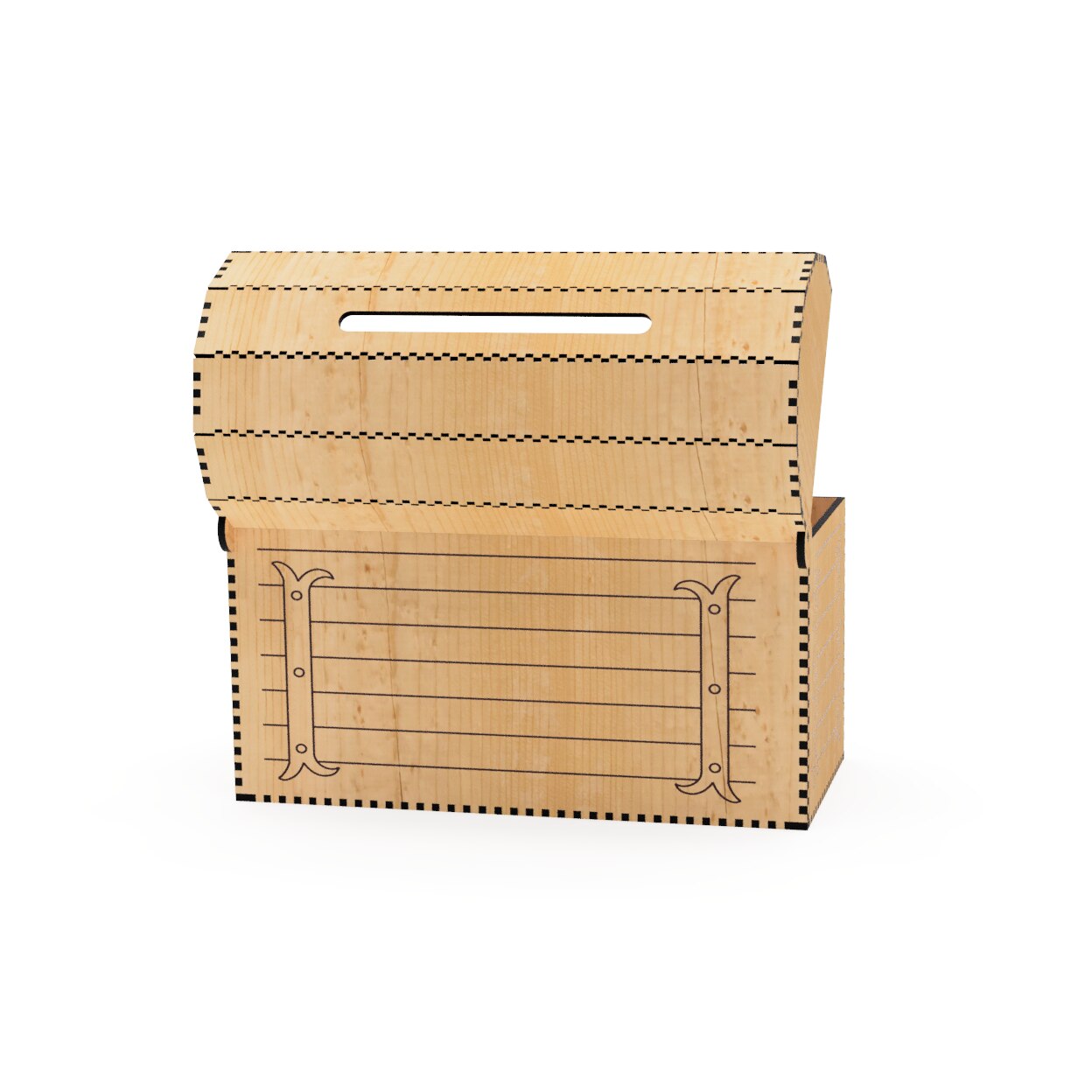 Cutie de dar, aspect cufar de pirati, 290x140x170, din lemn natur ...