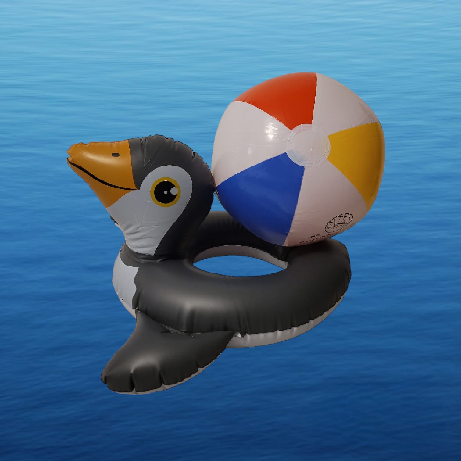 Colac gonflabil pentru inot Pinguin si minge de plaja Intex - eMAG.ro