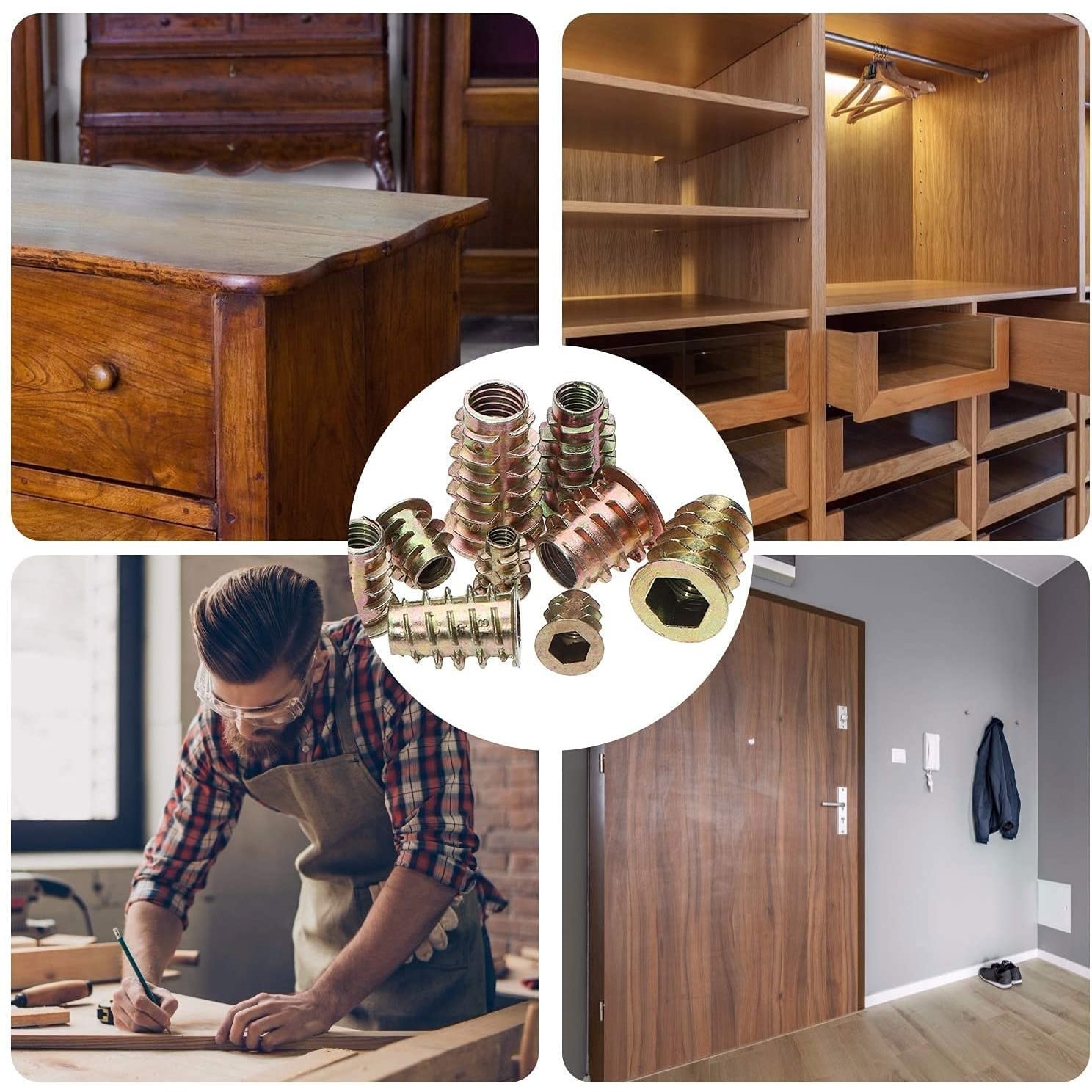 Set 170 piulite, cap haxagonal, M4 M5 M6 M8, din aliaj de zinc, pentru ...