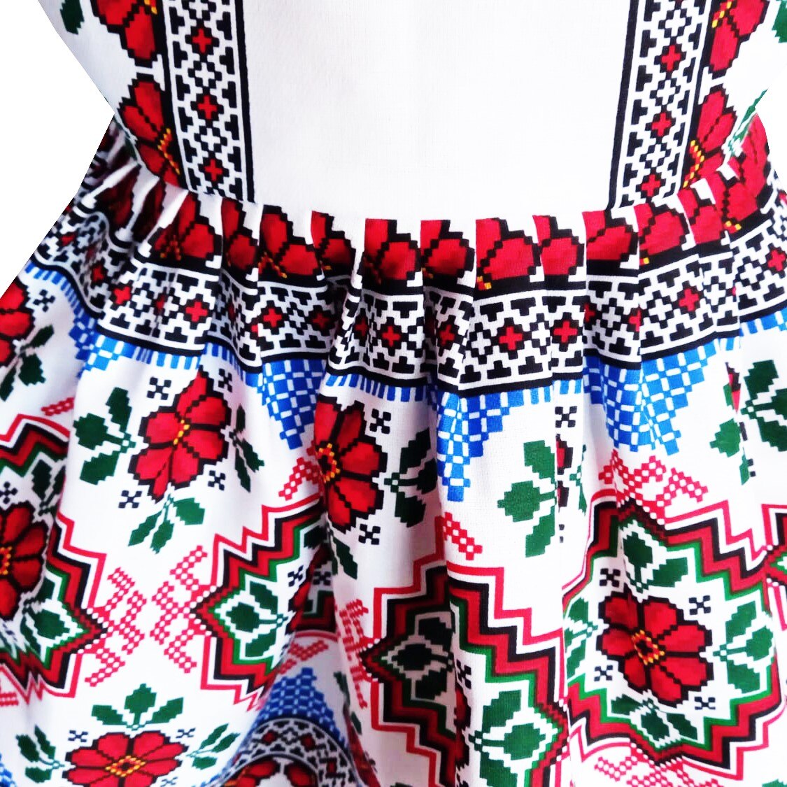 Rochie fete, MCF, traditionala Muntenia, multicolora, de vara, bumbac ...