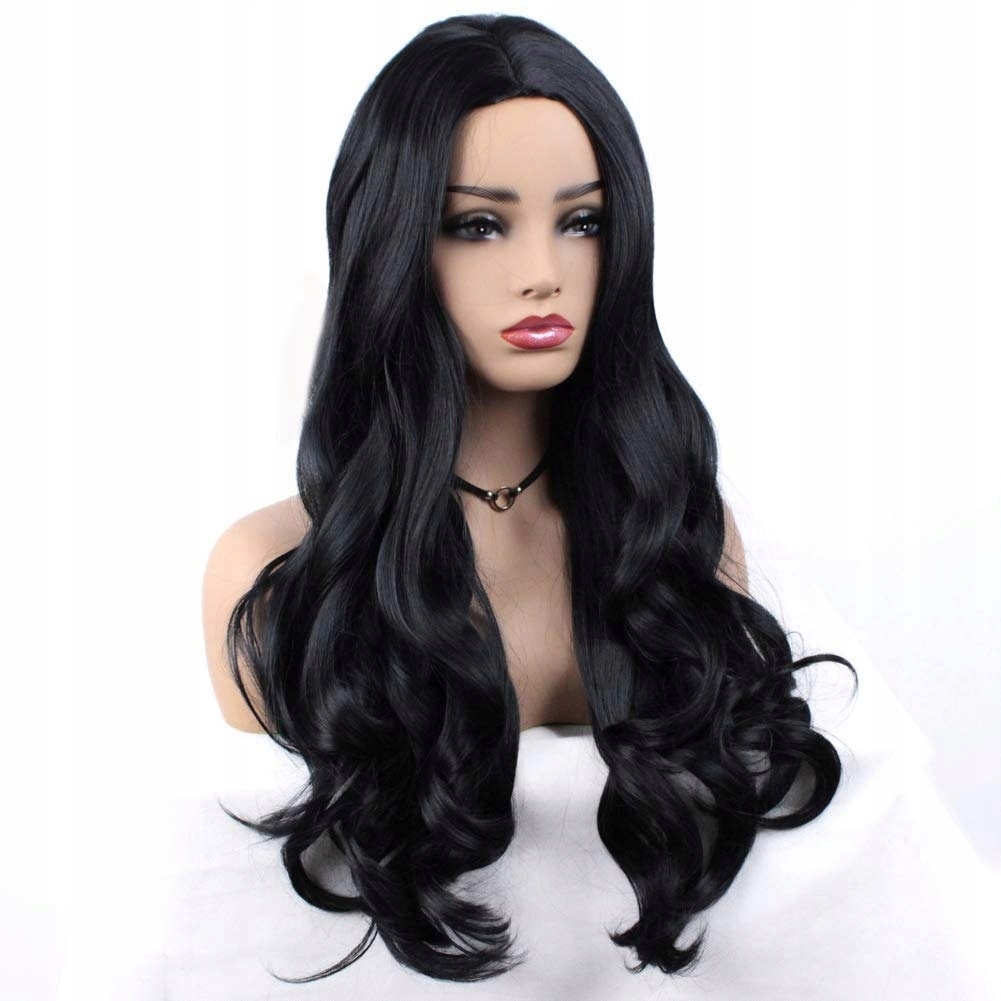 Peruca lunga cu par, Valuri, Lungime 70cm, Negru - eMAG.ro