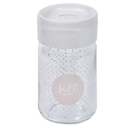 Recipient sare, capac, plastic/sticla, transparent/alb, 5x9.5cm - eMAG.ro