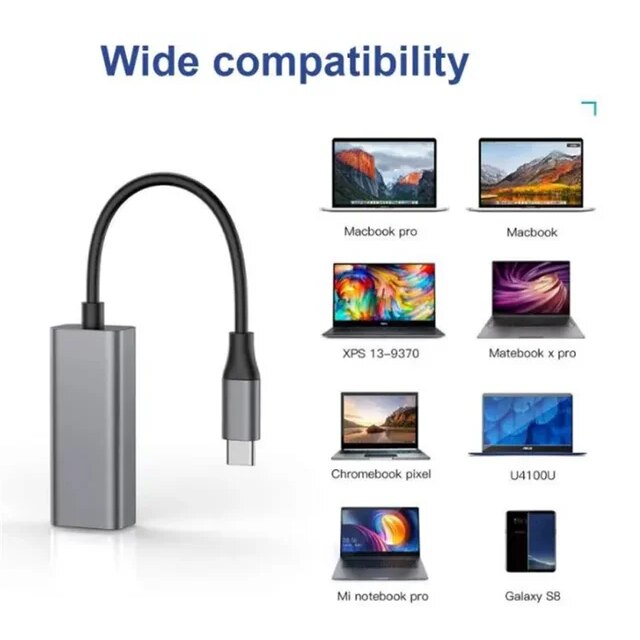 Adaptor Type C to RJ45 Ethernet, 100 mbps, Argintiu - eMAG.ro