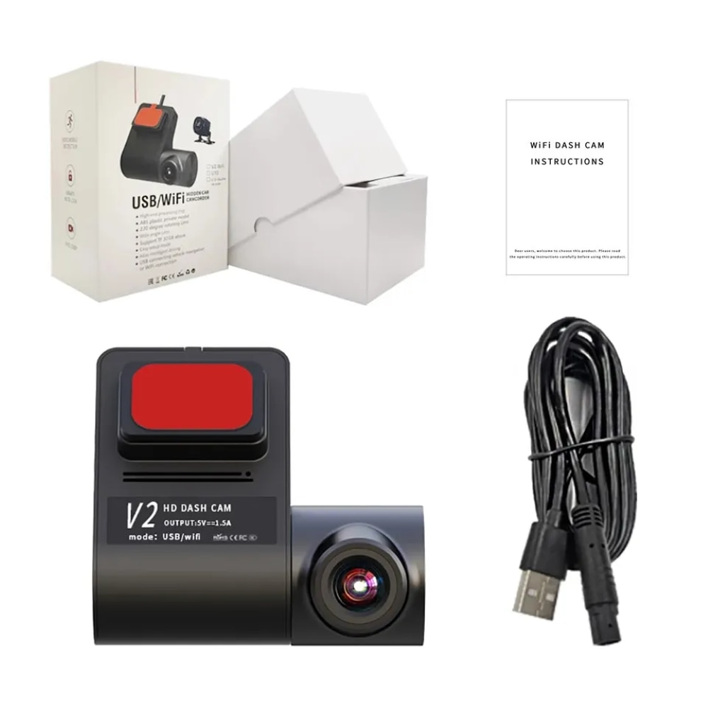 Camera auto DVR, smart, Dash Cam, 170 Wide Angle, 1080p, G-sensor, Wi ...