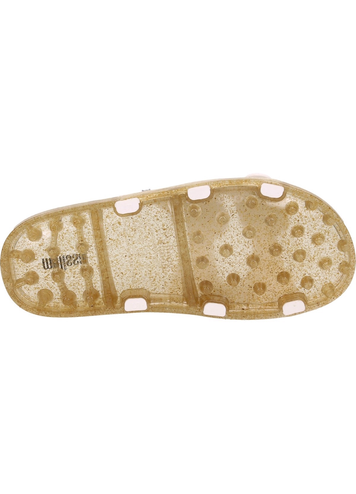 Papuci dama, Melissa, Cauciuc/Plastic, Bej/Alb, 41/42 EU - eMAG.ro