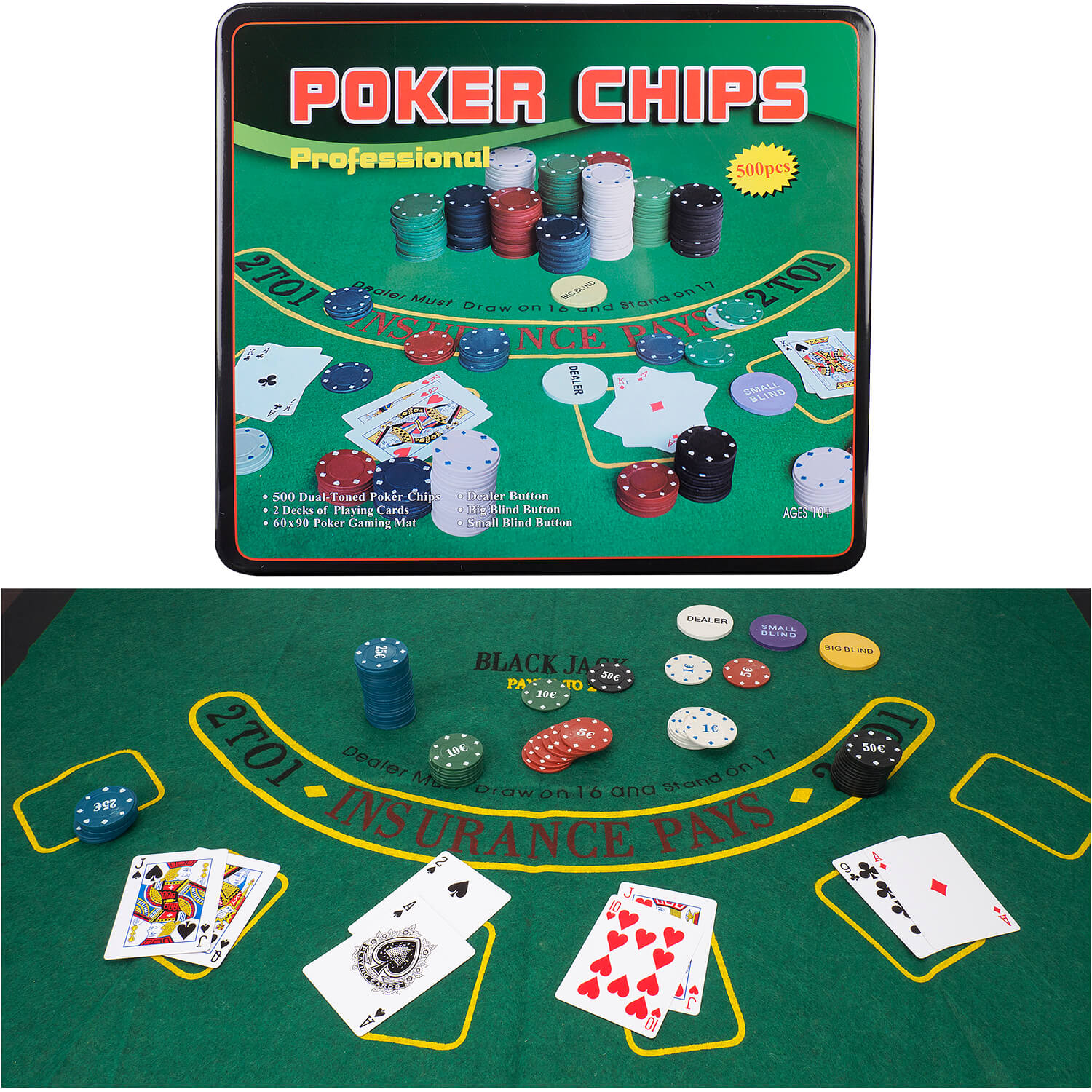 Joc de Poker 500 de jetoane inscriptionate 4g, Action One - eMAG.ro