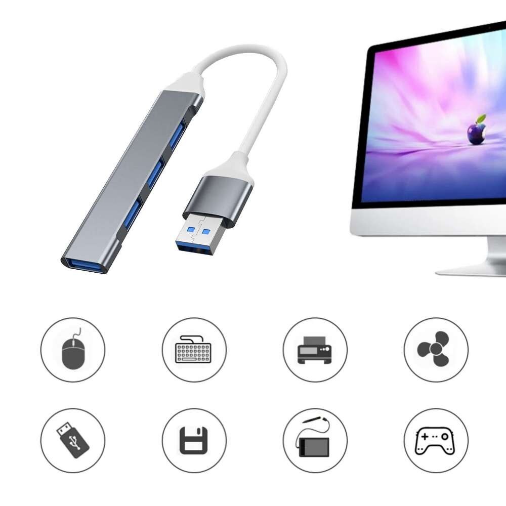 Hub USB Office Ultra Slim 4 porturi USB 3.0 USB-A 5 GB/s Port adaptor ...