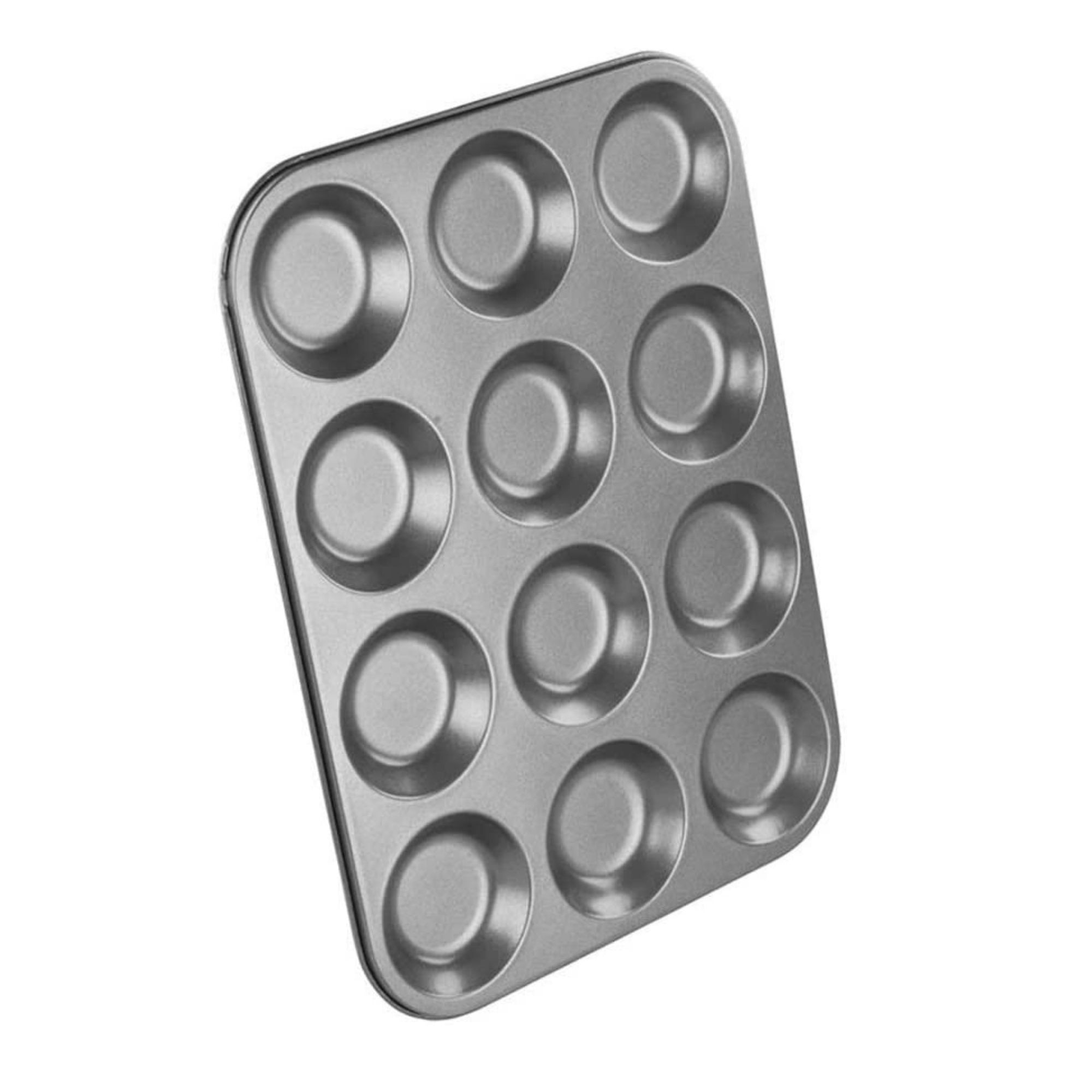 Tava cu 12 forme de copt pentru briose, 22.8x31.6x2.2 cm, Happymax ...