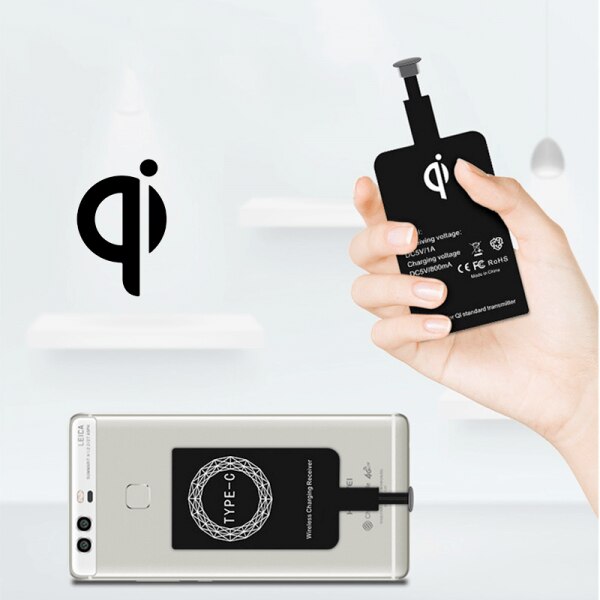 Adaptor mufa USB Type-C receptor incarcare QI Wireless pentru telefon ...
