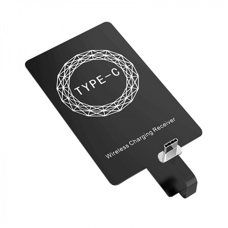 Adaptor mufa USB Type-C receptor incarcare QI Wireless pentru telefon ...