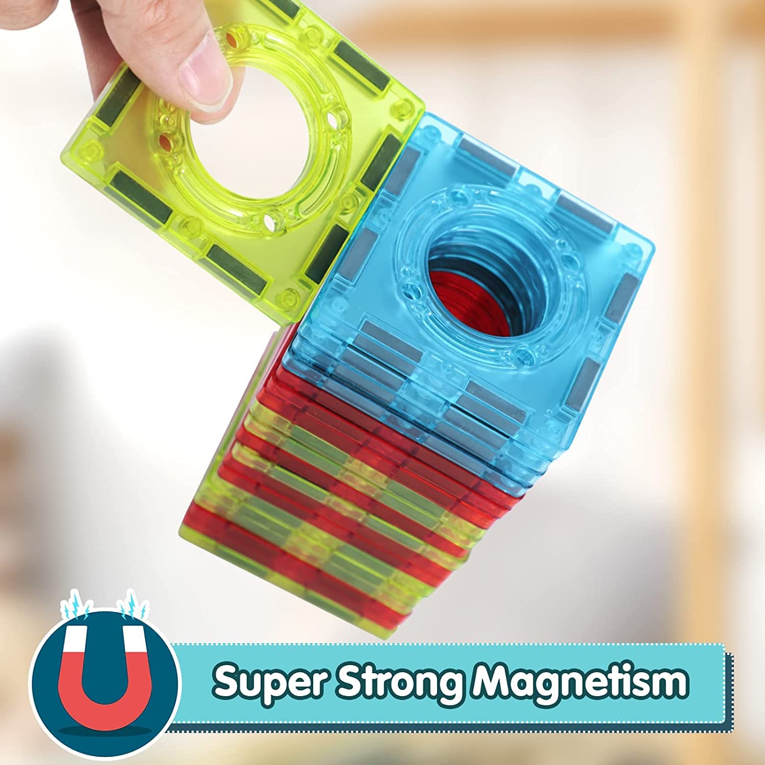 Set de Constructie Ferris Magic Magnets, Include 109 Piese, Roata ...