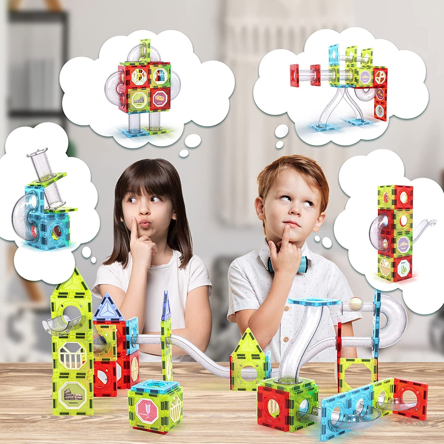 Set de Constructie Ferris Magic Magnets, Include 109 Piese, Roata ...