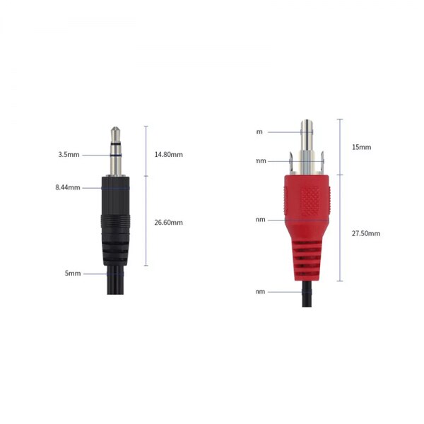 Cablu convertor audio stereo Jack 3.5mm 3 pini tata la 2 x RCA tata, 1m ...