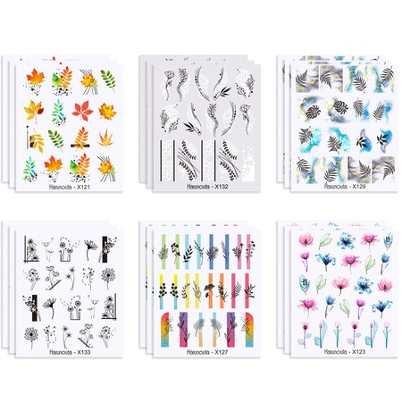 Stickere pentru unghii, 18 Pagini, 6 Modele, Multicolor - eMAG.ro