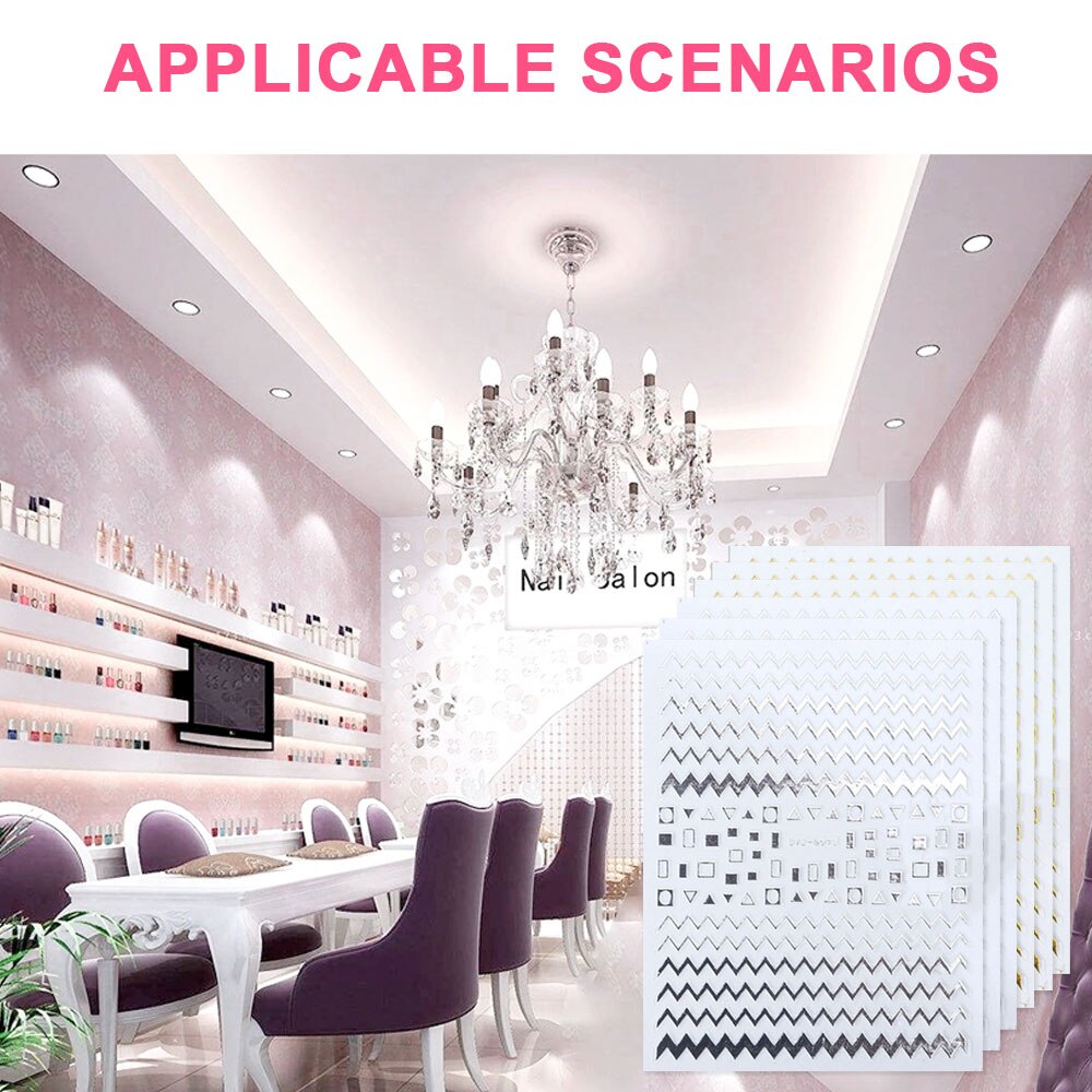 Set 6 autocolante pentru unghii, COZEVDNT, Plastic, Argintiu/Auriu ...