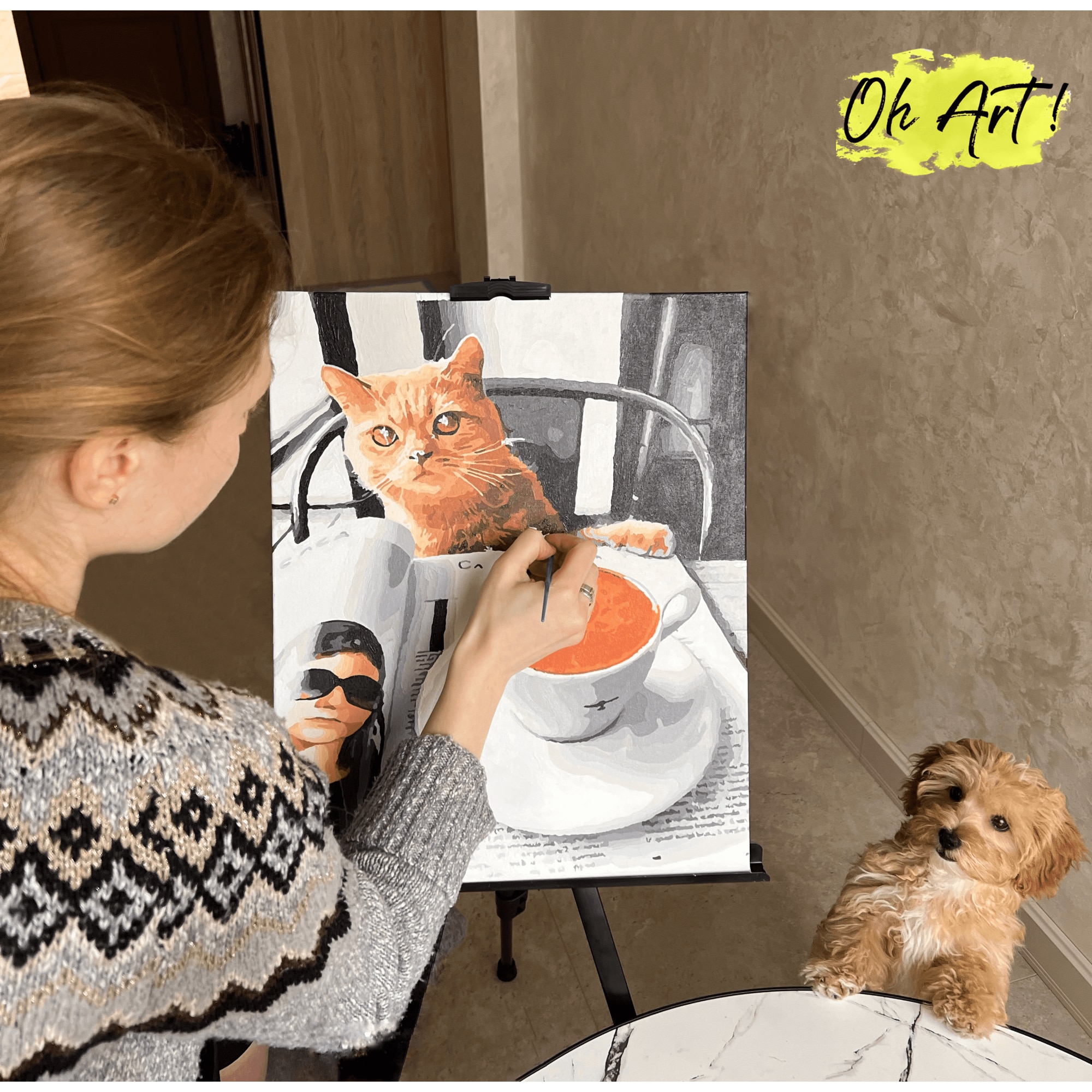 Set pictura pe numere, Oh Art!, Imbratisare de dragoste, 40x50 cm - eMAG.ro